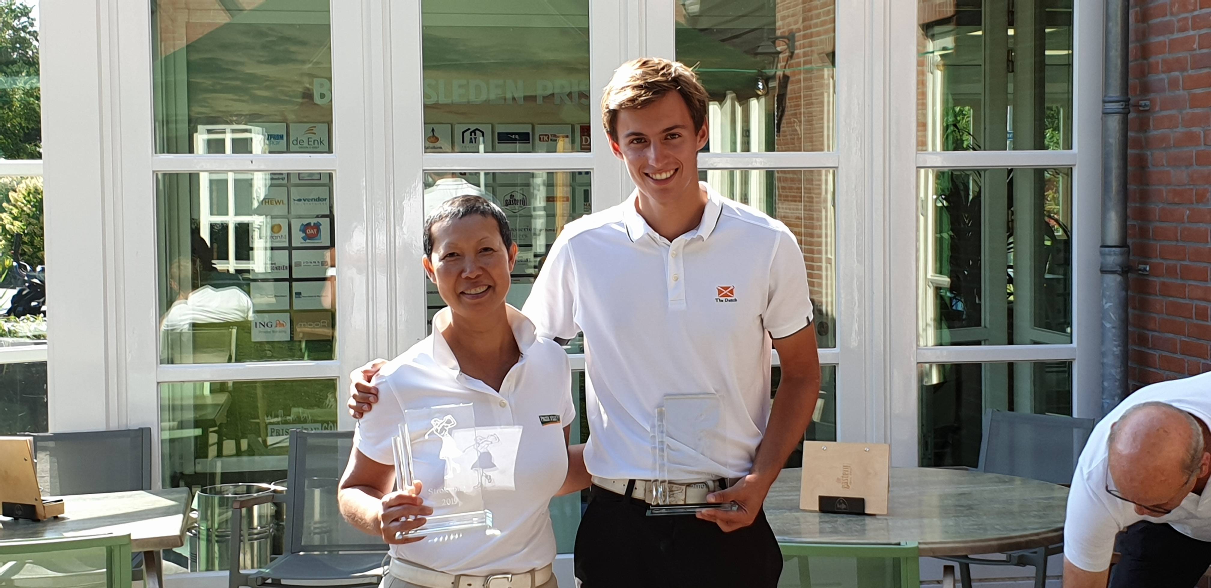 Jim Woudenberg en Angie Trang Nguyen strokeplay kampioen 2019 - Prise d ...