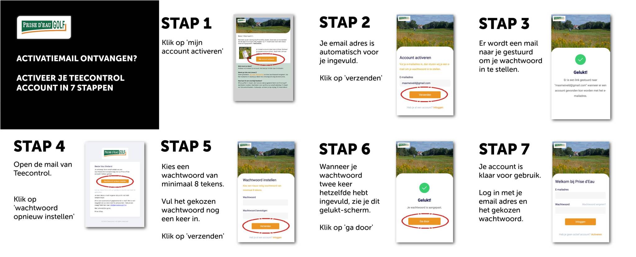 Boekingssysteem TeeControl - Prise d'Eau Golf