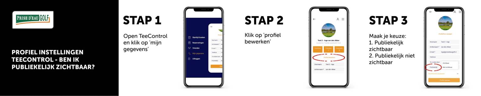 TeeControl: Je naam in de teesheet - Prise d'Eau Golf